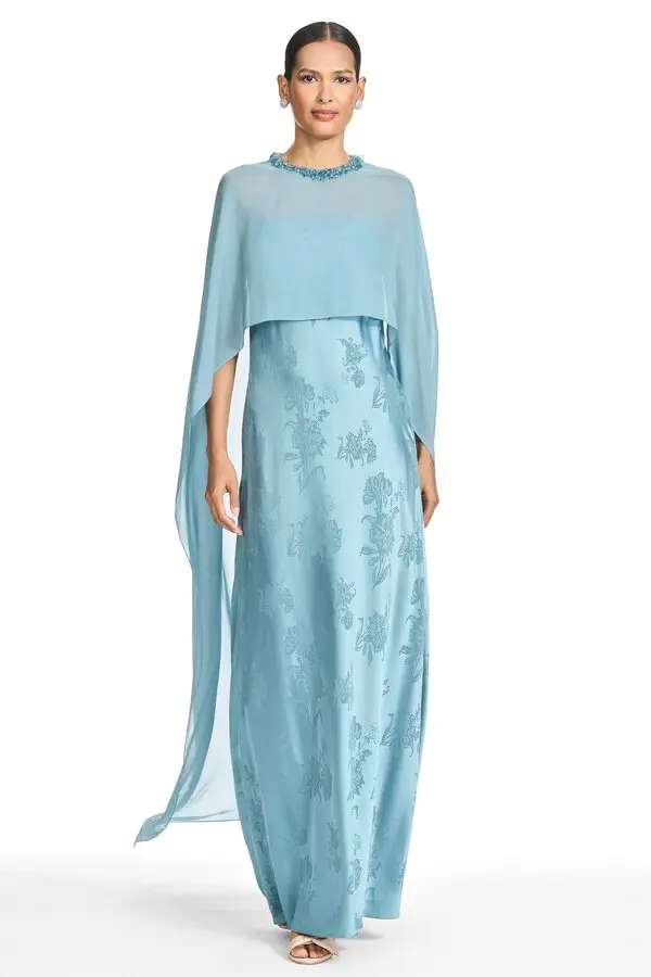 Sachin & Babi Simona Sky Blue A Line Gown