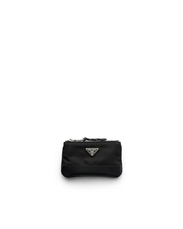 Prada Re-nylon And Saffiano Mini Pouch - Black