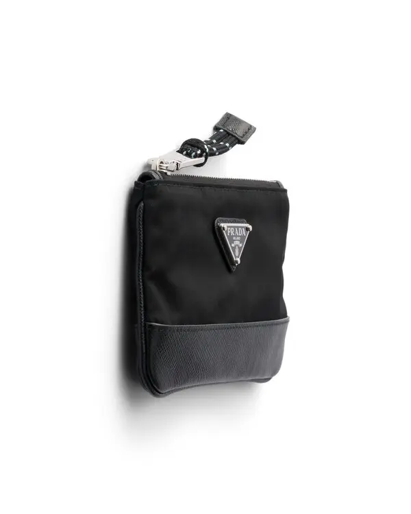 Prada Re-nylon And Saffiano Mini Pouch