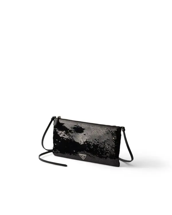 Prada Small Satin And Sequin Shoulder Bag