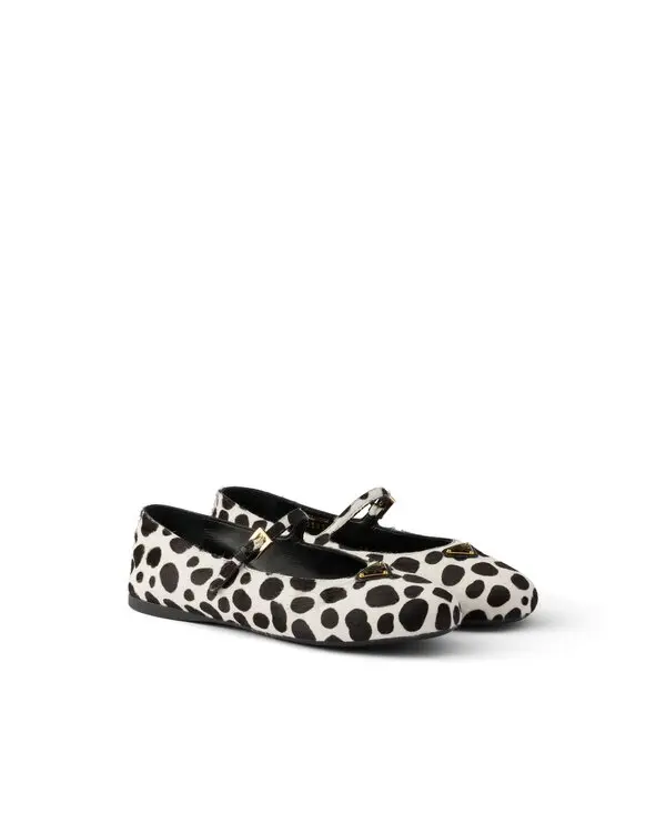 Prada Printed Leather Ballerinas