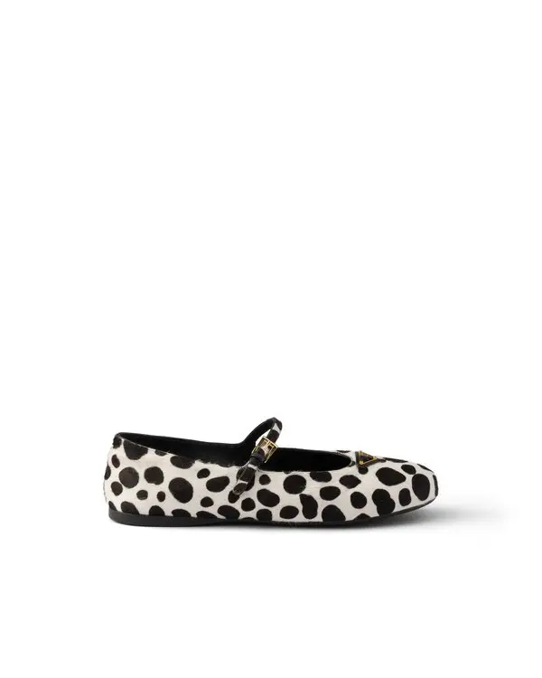 Prada Printed Leather Ballerinas
