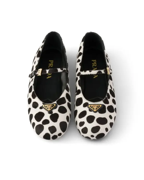 Prada Printed Leather Ballerinas