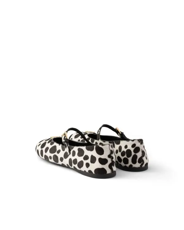 Prada Printed Leather Ballerinas
