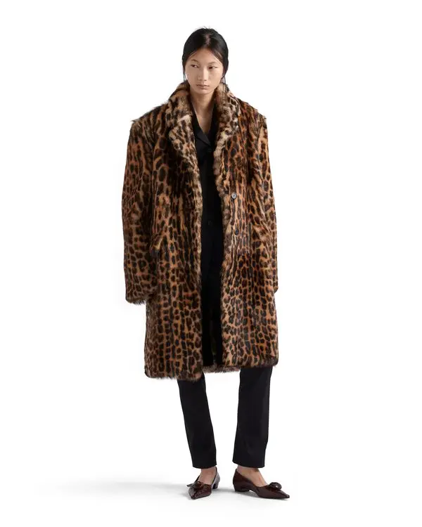 Prada Printed Shearling Coat