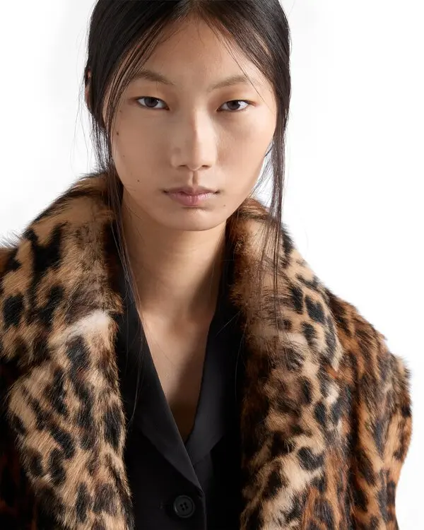 Prada Printed Shearling Coat