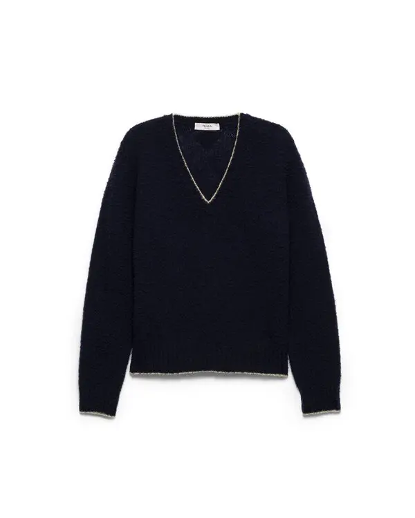 Prada Shetland Wool V-neck Sweater