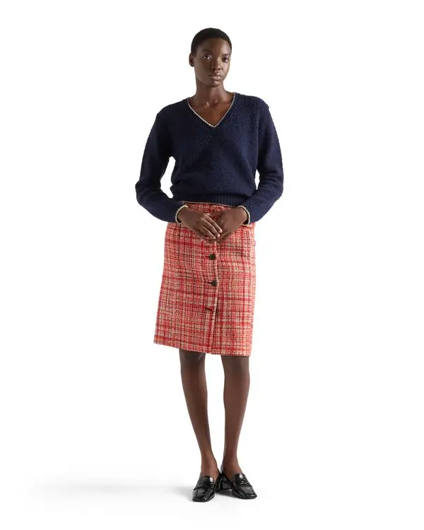 Prada Shetland Wool V-neck Sweater
