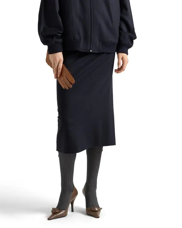 Prada Double Cashmere Midi Skirt
