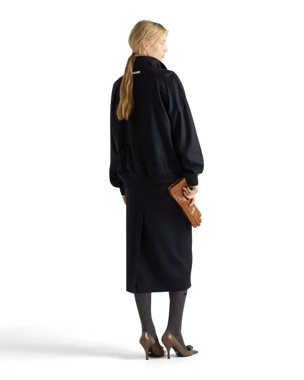 Prada Double Cashmere Midi Skirt