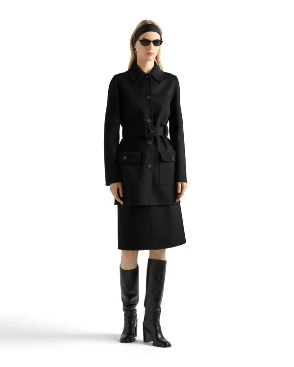 Prada Double Cloth Midi Skirt