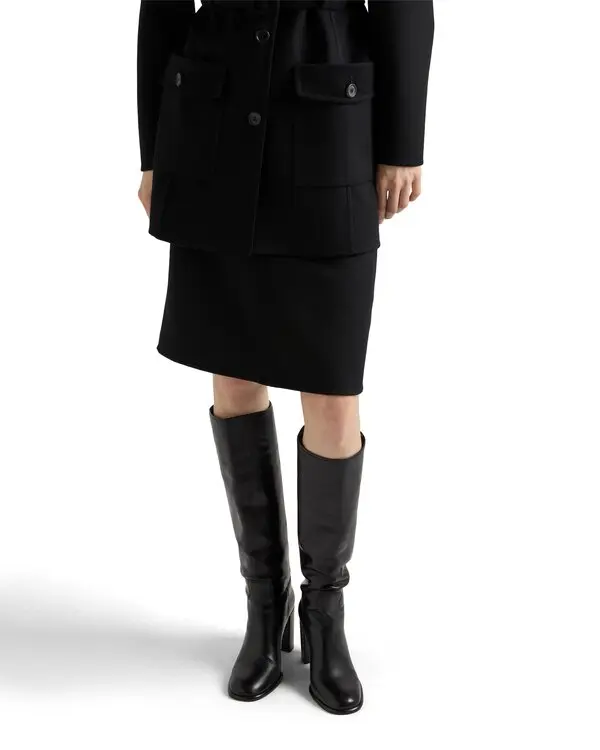 Prada Double Cloth Midi Skirt