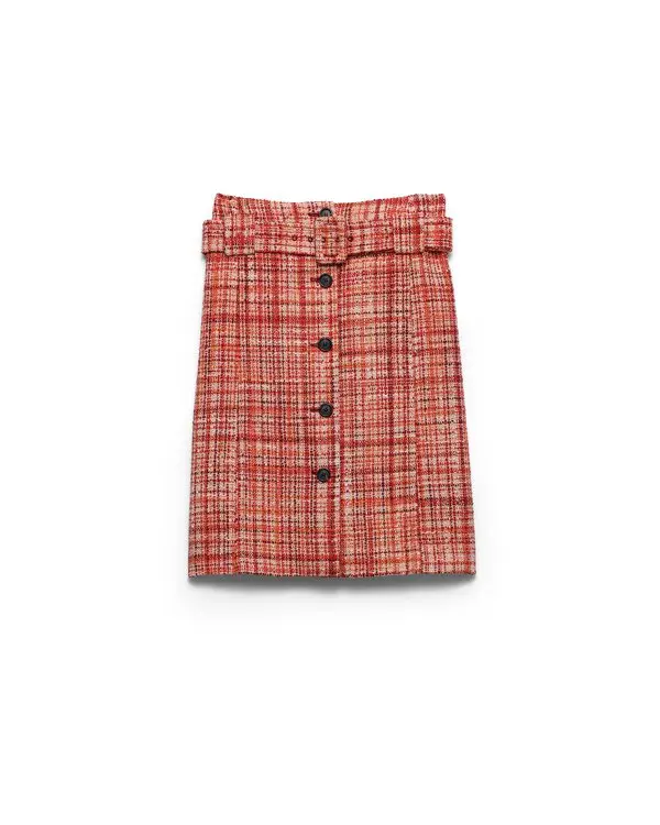 Prada Tweed Midi Skirt