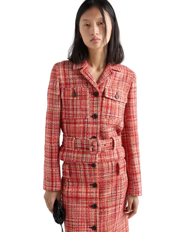 Prada Single-breasted Tweed Jacket