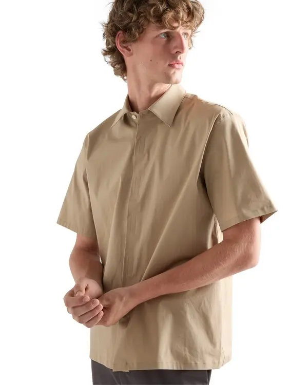 Prada Short-sleeved Stretch Cotton Shirt