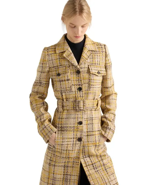 Prada Single-breasted Tweed Coat