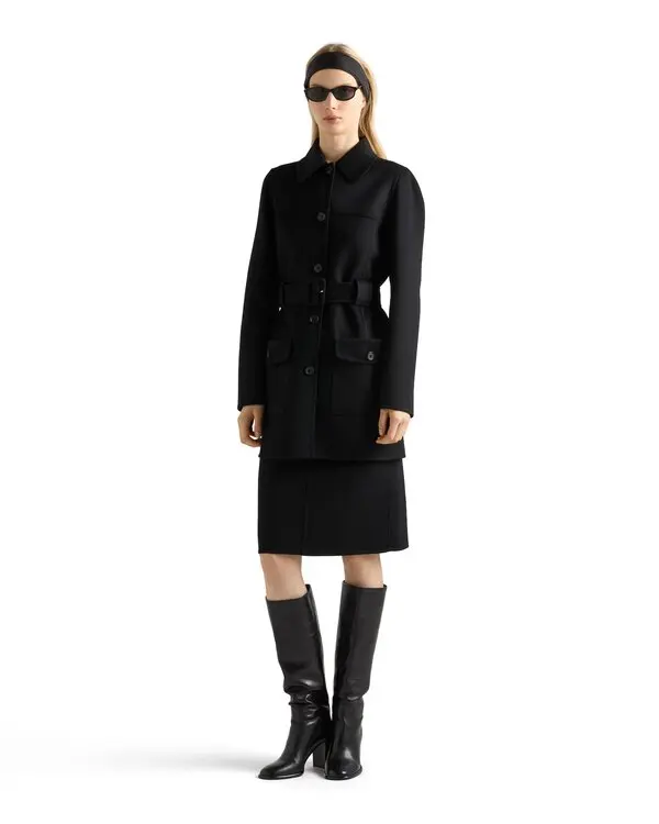 Prada Single-breasted Double Cloth Caban Jacket