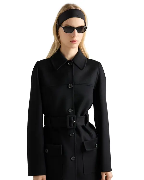 Prada Single-breasted Double Cloth Caban Jacket