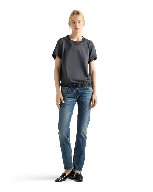 Prada Shapeable Garent-dyed Jersey T-shirt