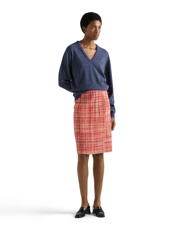 Prada Tweed Midi Skirt