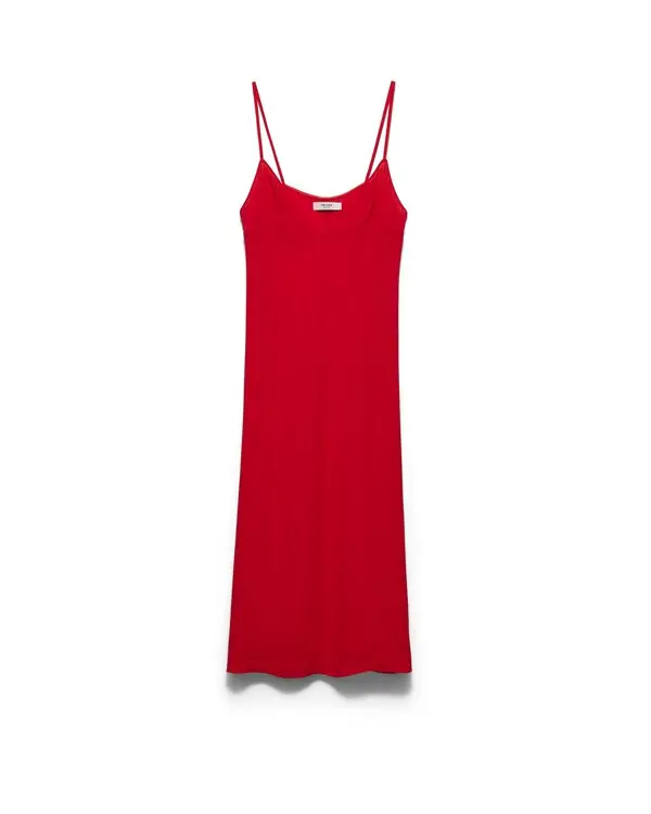 Prada Embroide Triple Chiffon Slip Dress