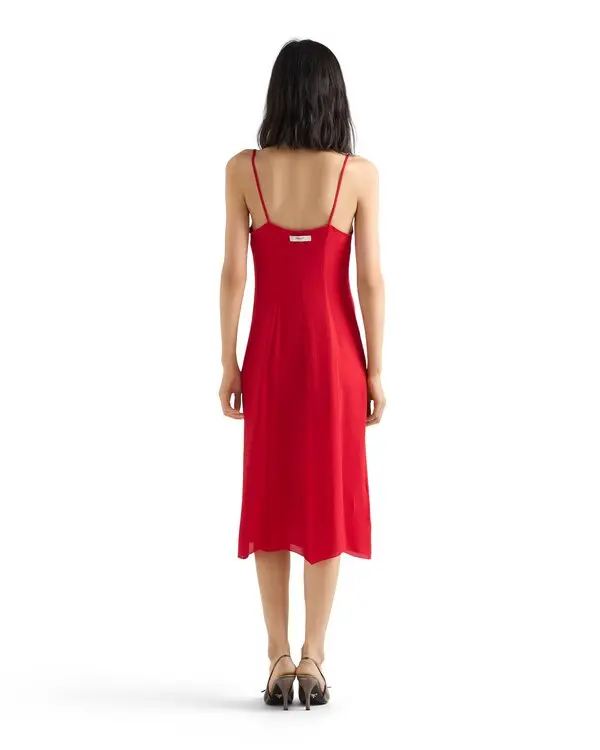 Prada Embroide Triple Chiffon Slip Dress
