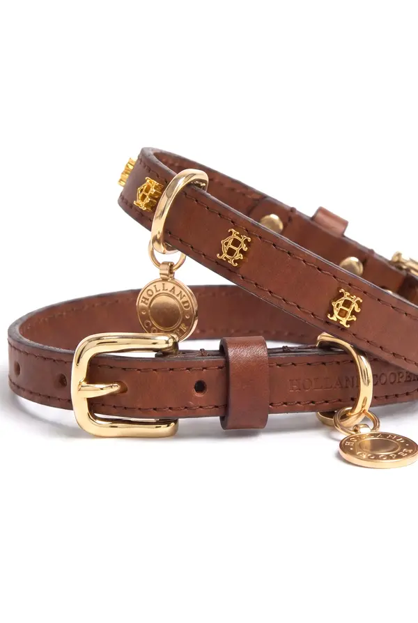 Holland Cooper Heraldic Hc Dog Collar - Tan