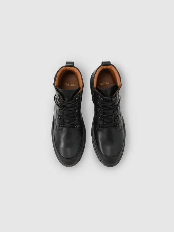 REISS Dakota Leather Lace-up Hiking Boots