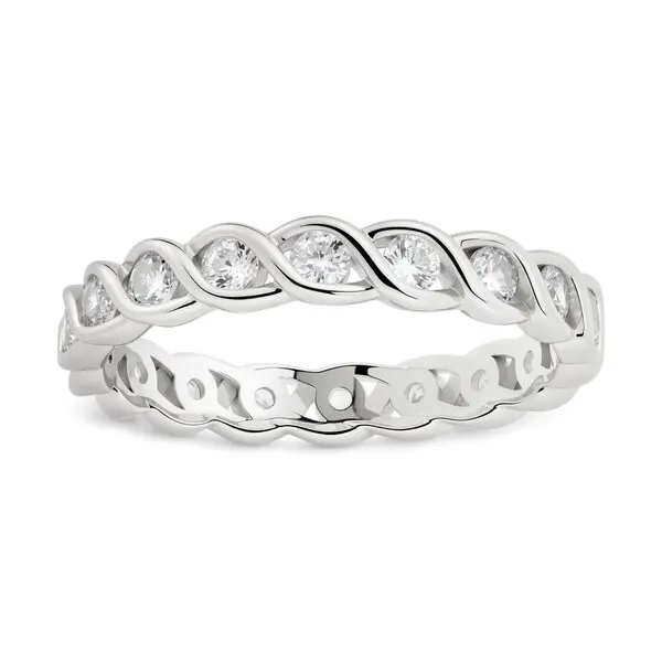 KYLIE HARPER Swirling Diamond Cz Eternity Band Ring In Sterling