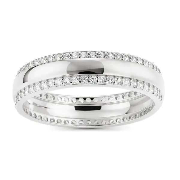 KYLIE HARPER 3-row Diamond Cz Eternity Band Ring In Sterling