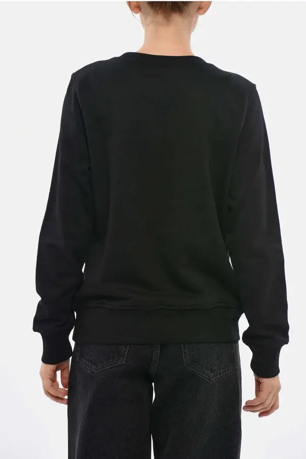 Versace Crewneck Sweatshirt With Rhinestone-embellished Print