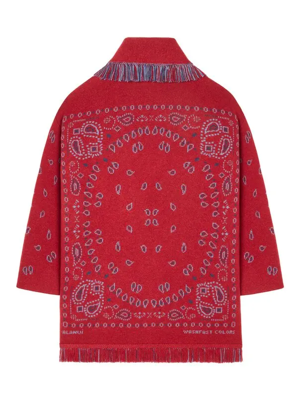 Alanui Bandana Jacquard Fringed Cardigan