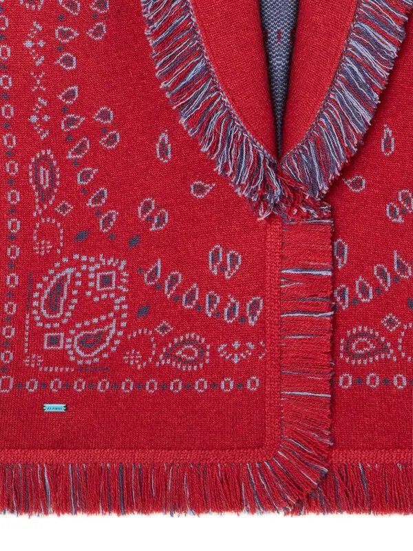 Alanui Bandana Jacquard Fringed Cardigan