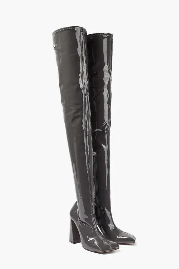 Amina Muaddi Square-toe Over-the-knee Boots