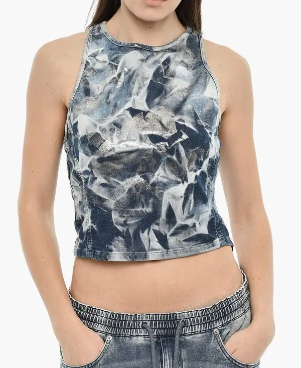DIESEL® Metallic-effect Logo-plaque Tank Top