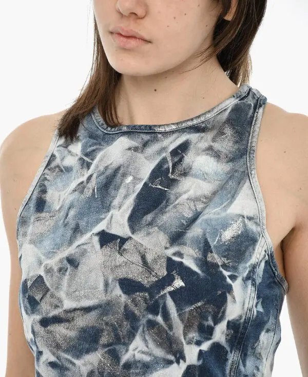 DIESEL® Metallic-effect Logo-plaque Tank Top