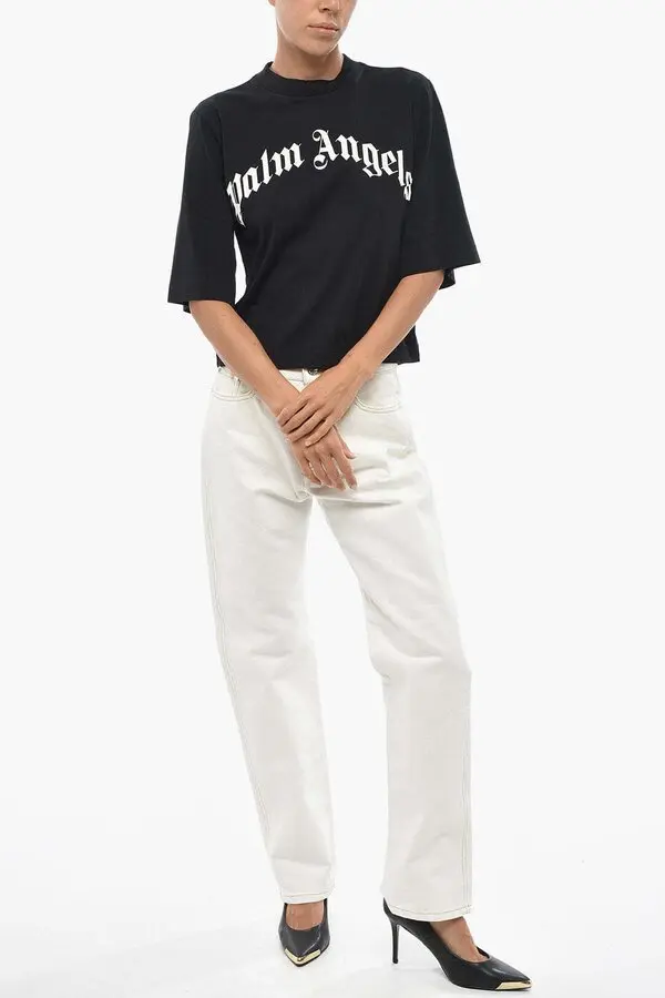 Palm Angels Oversized Contrast Logo Print T-shirt