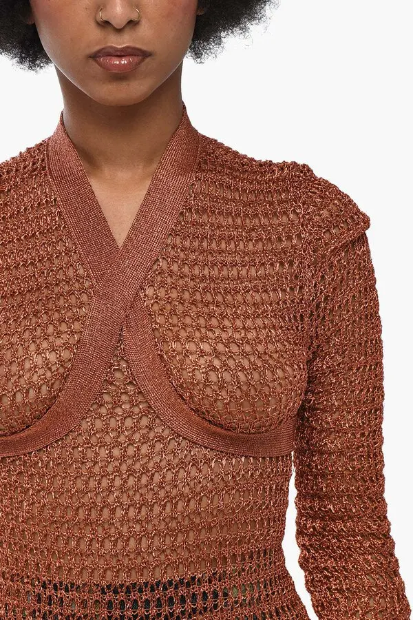 Off-White Criss-cross Detail Net Sweater