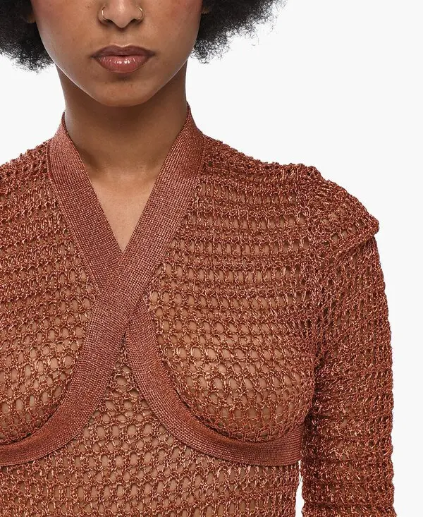 Off-White Criss-cross Detail Net Sweater