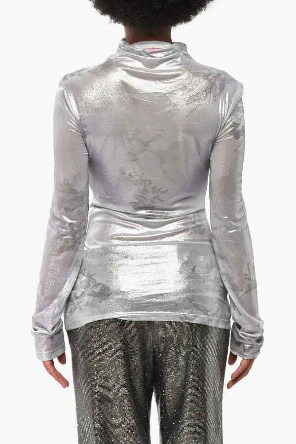 Off-White Twist-effect Shiny Top