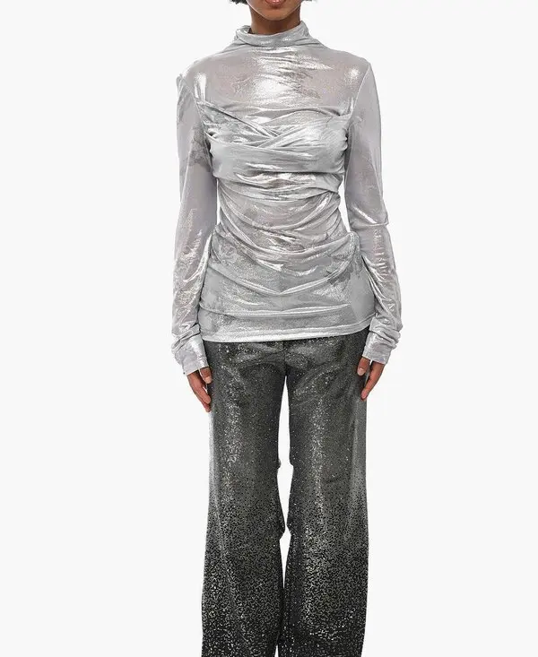 Off-White Twist-effect Shiny Top