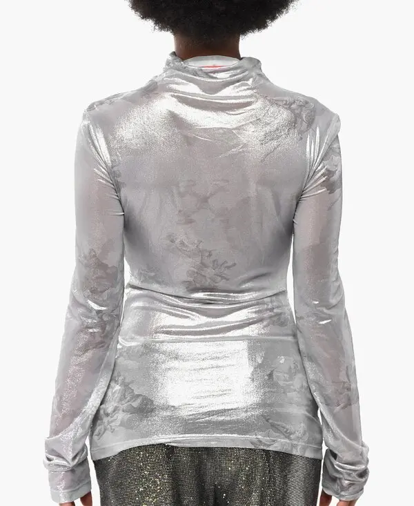 Off-White Twist-effect Shiny Top