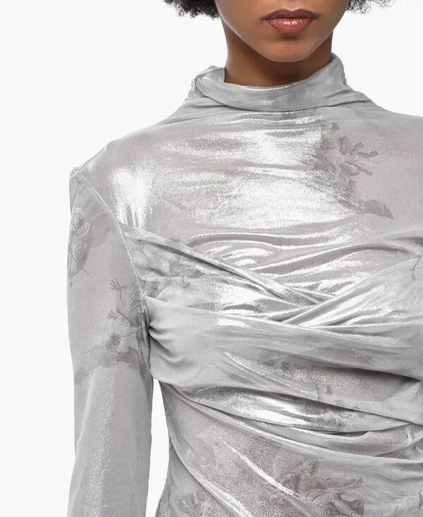 Off-White Twist-effect Shiny Top