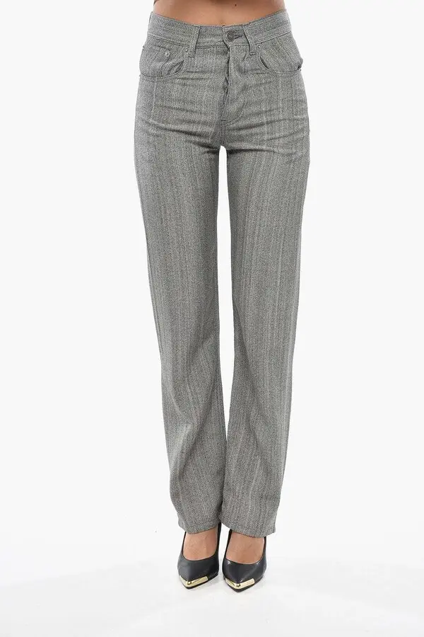Phoebe Philo Mid-rise Five-pocket Trousers - Gray