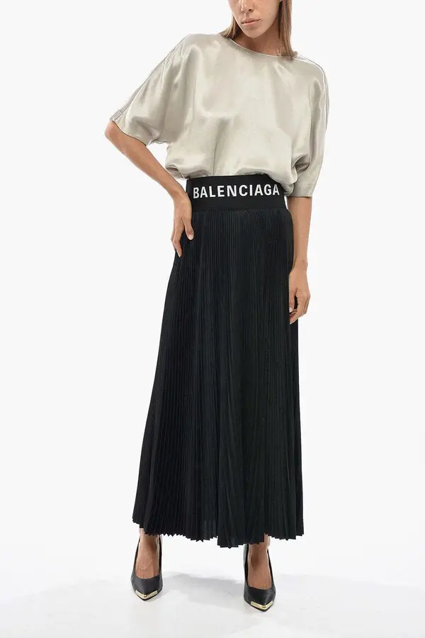 Balenciaga Plissé Midi Circle Skirt