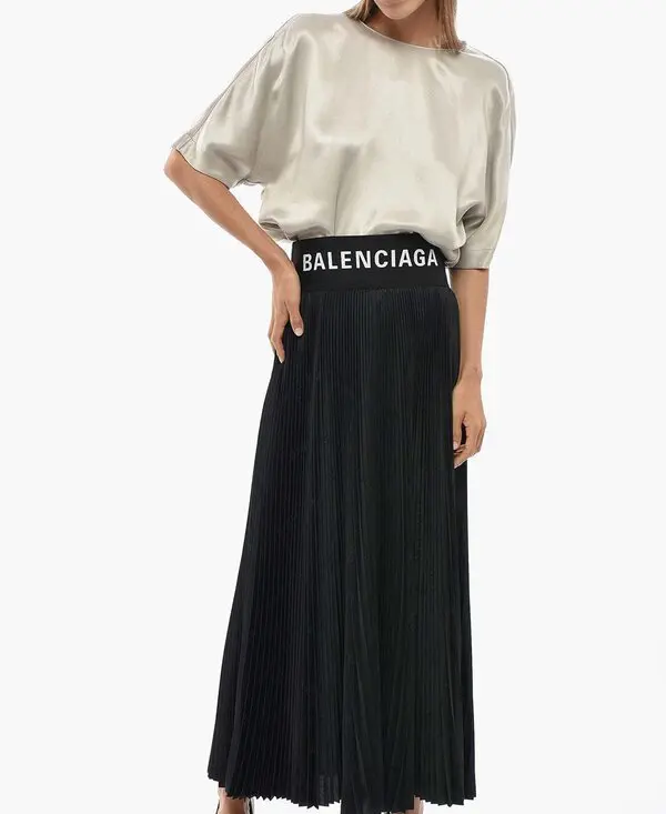 Balenciaga Plissé Midi Circle Skirt