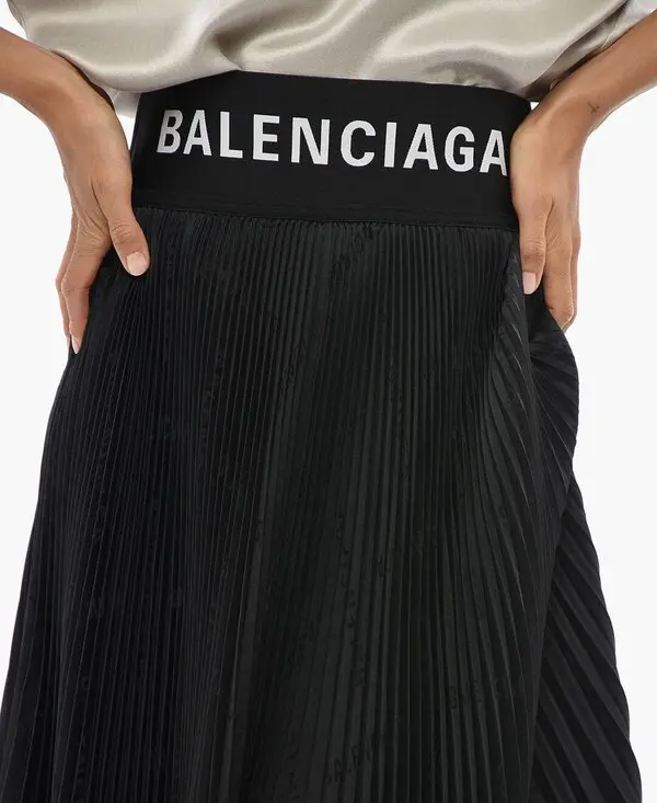 Balenciaga Plissé Midi Circle Skirt