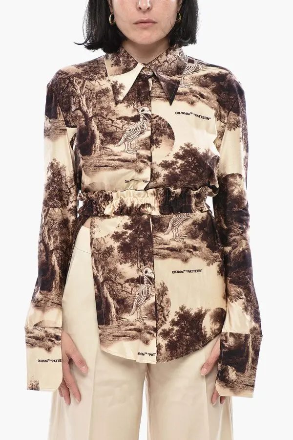 Off-White Curtain Pattern-print Shirt