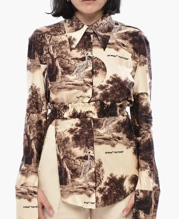 Off-White Curtain Pattern-print Shirt
