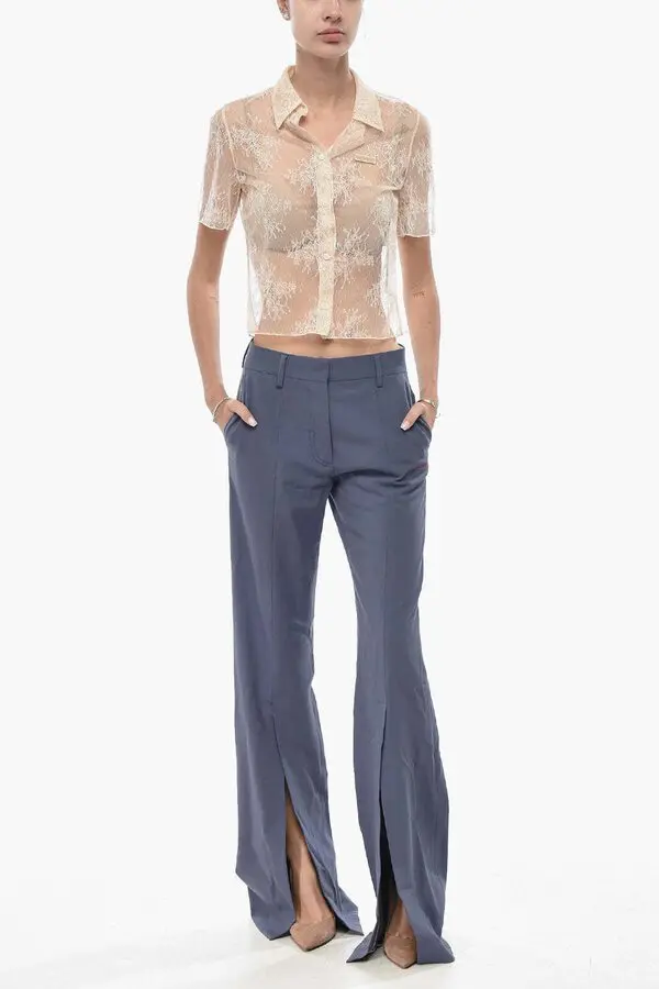 Off-White Slit-detail Flared Trousers